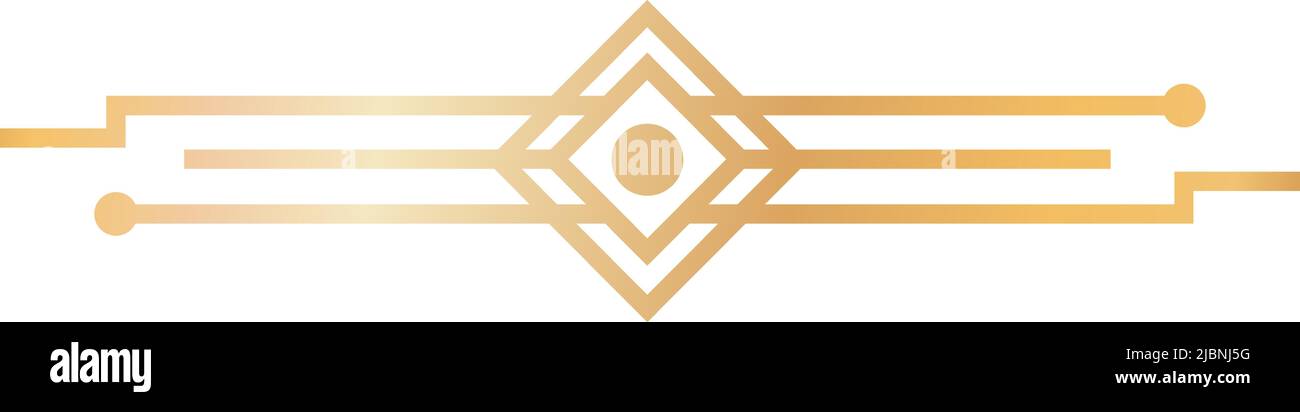 Geometric art deco page decoration. Golden divider Stock Vector Image ...
