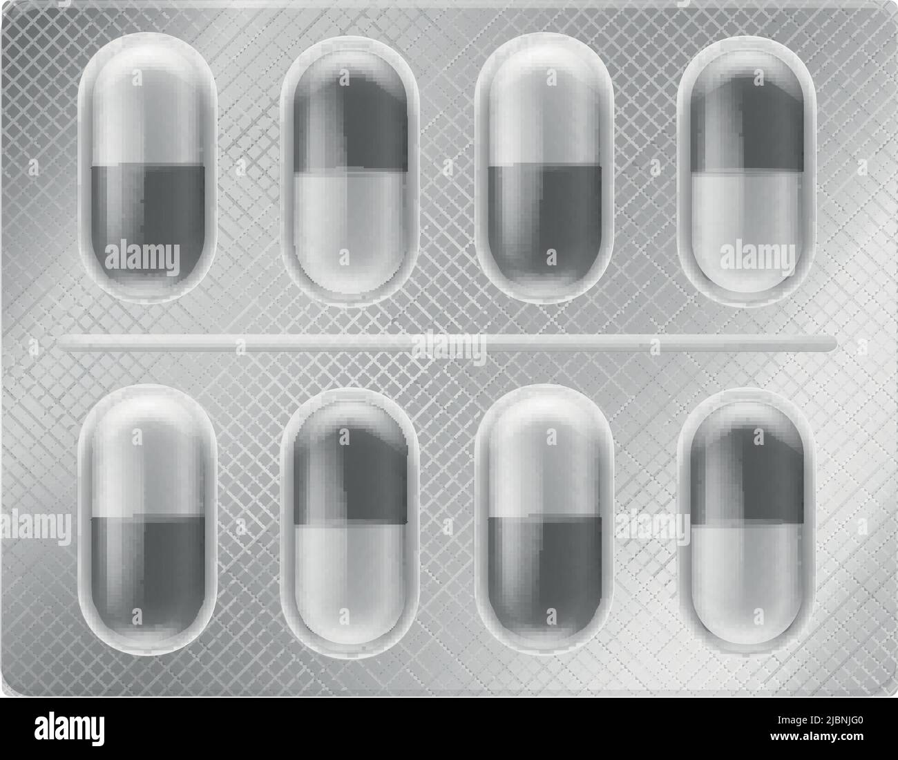 Medical pills pack. Realistic capsules metal blister Stock Vector Image ...