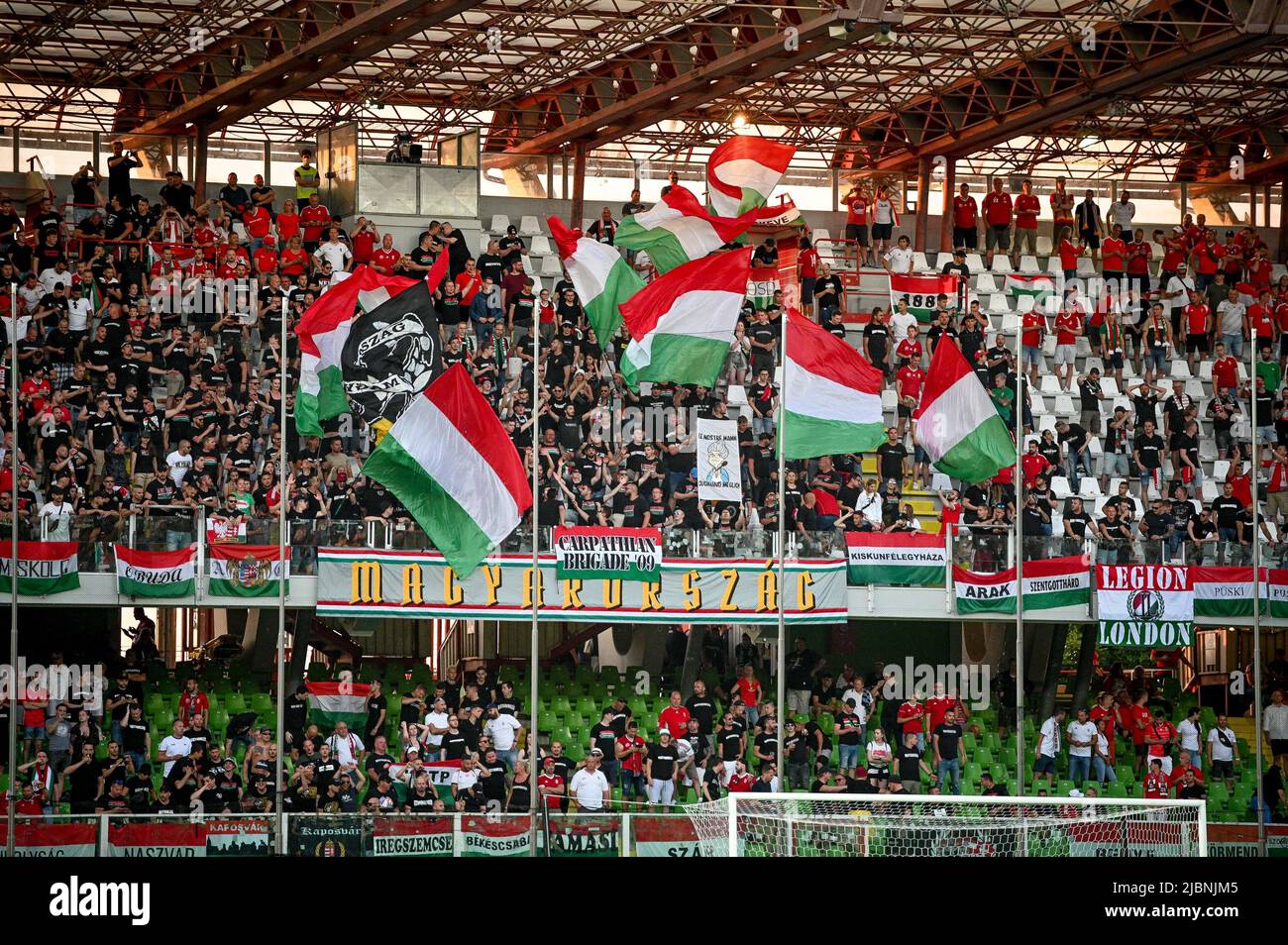 Dino Manuzzi stadium, Cesena, Italy, June 07, 2022, Hungary supporters ...