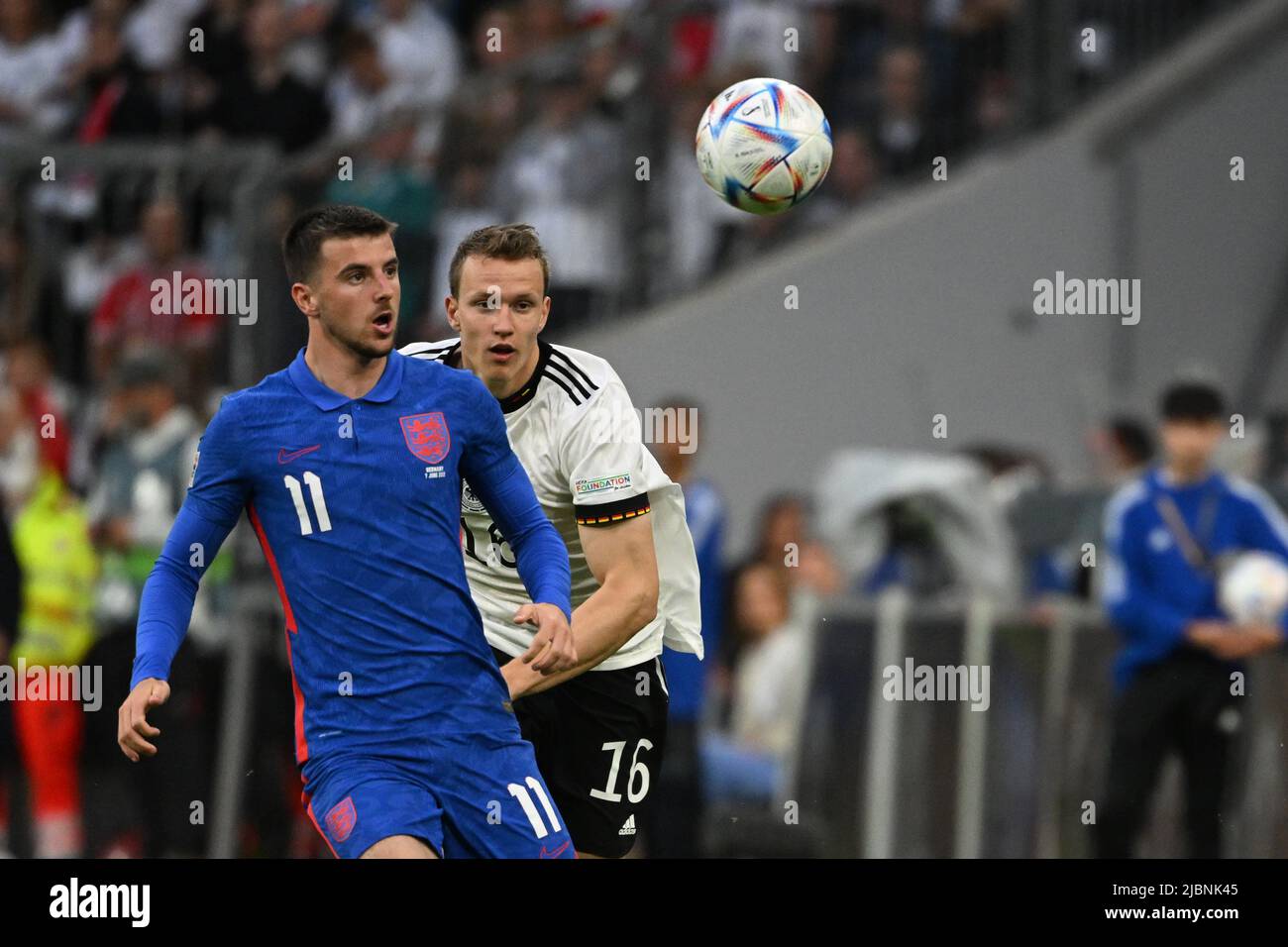 Munich, Germany. 07th June, 2022. Soccer: Nations League A, Germany ...