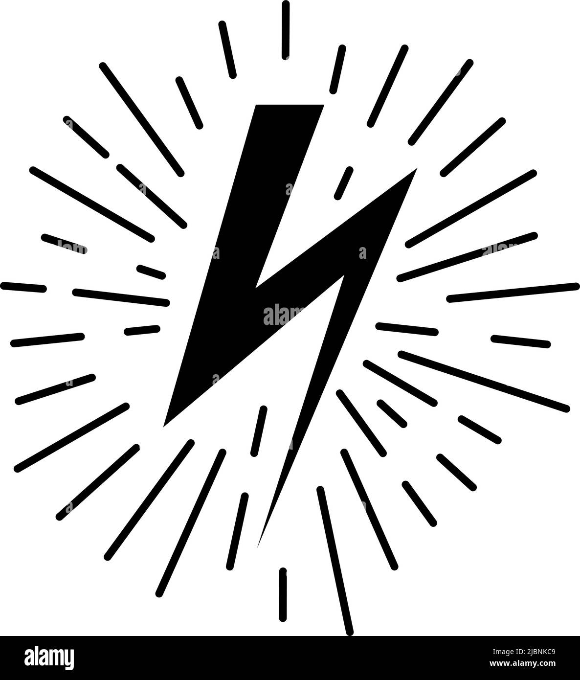 Retro lightning badge. Round thunderstorm black symbol Stock Vector ...