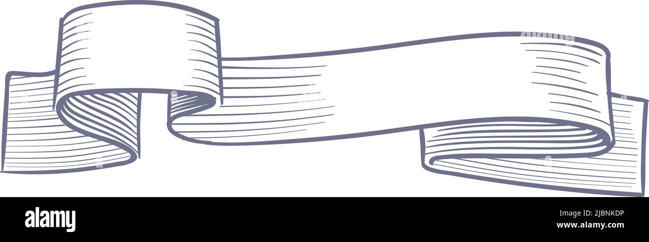 Retro ribbon header. Decorative template. Banner sketch Stock Vector ...