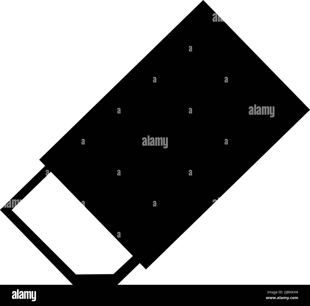 Vector black and white color icon illustration of an eraser Stock ...