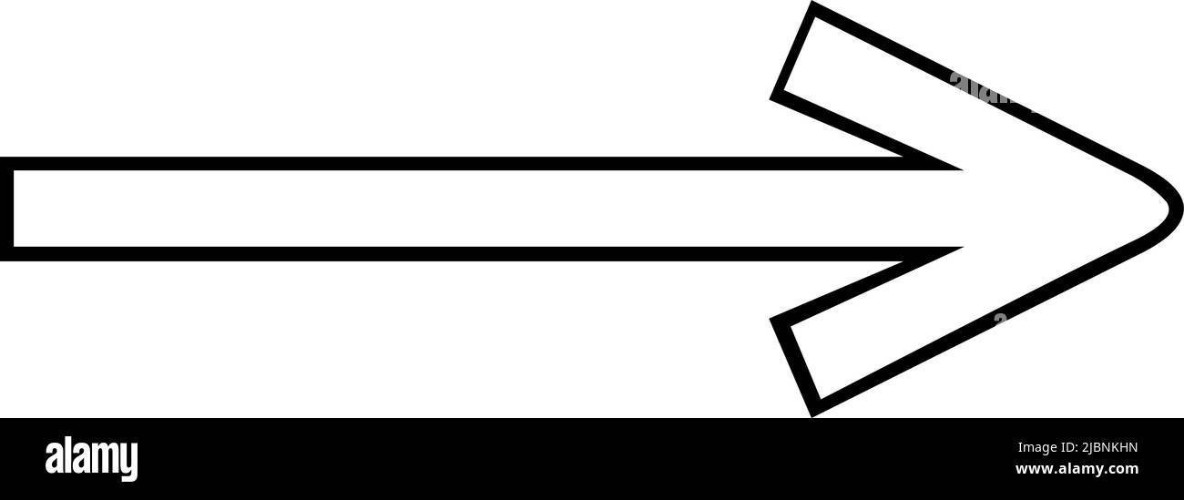 Vector illustration of a black and white arrow indicating the right ...