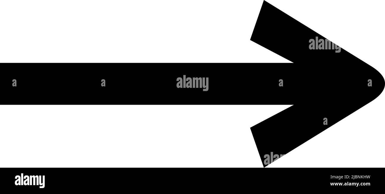 Vector illustration of the shape of a classic black arrow, pointing to ...