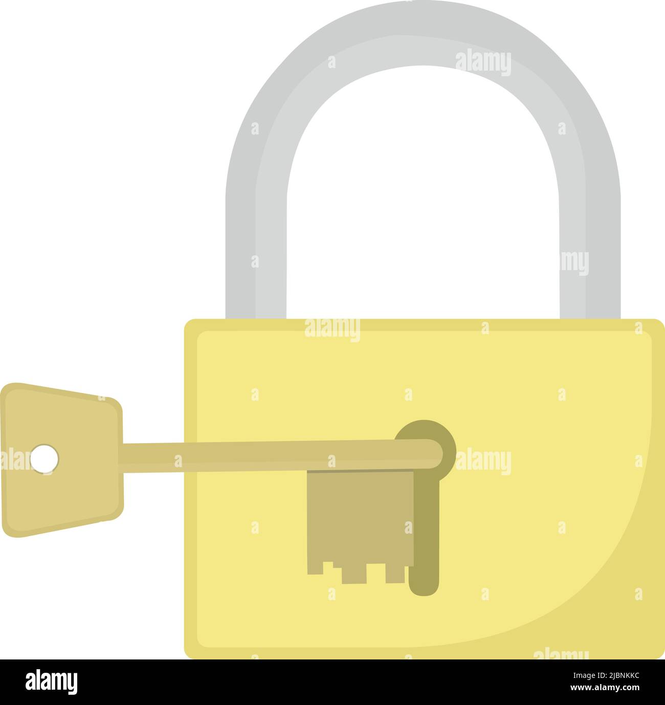 Vector illustration of a key and a closed padlock Stock Vector Image ...