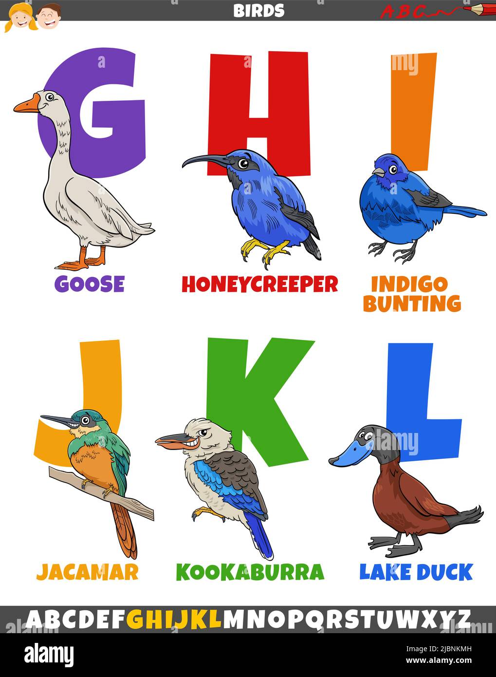 Cartoon illustration of educational colorful alphabet set from letter G ...