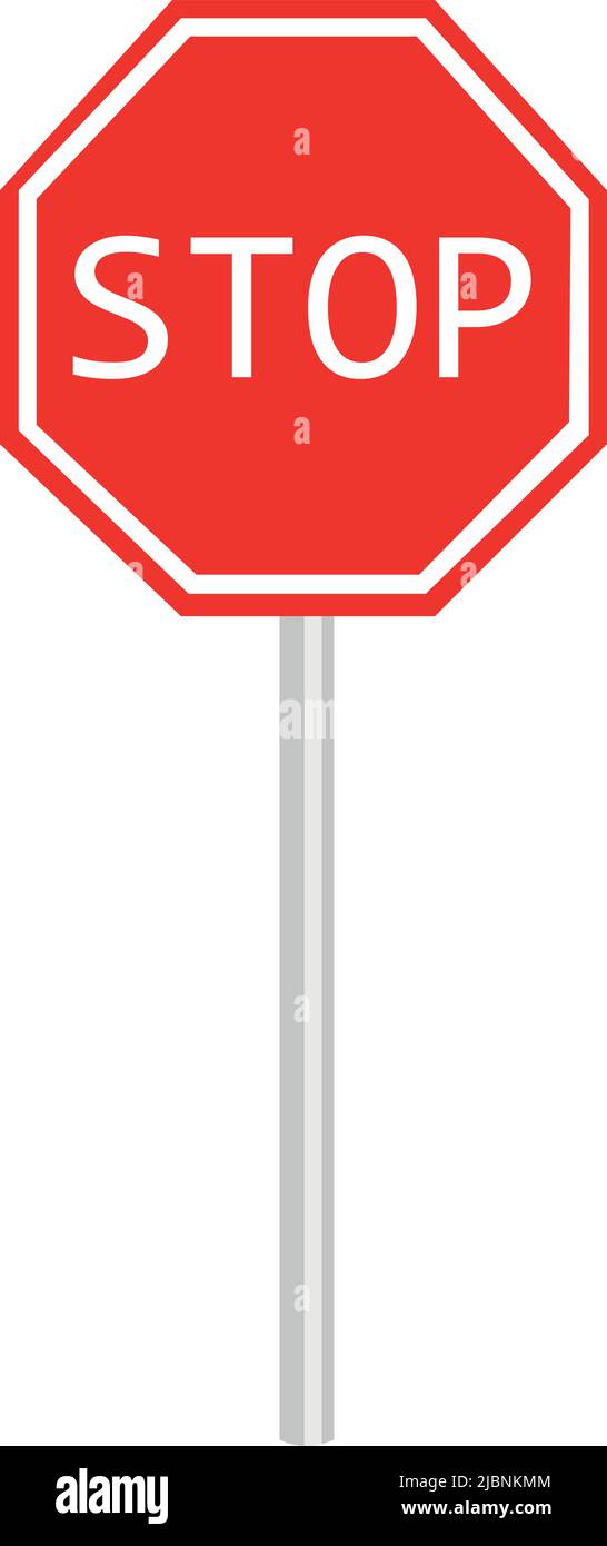 Vector illustration of stop traffic or street signage on a pole Stock ...