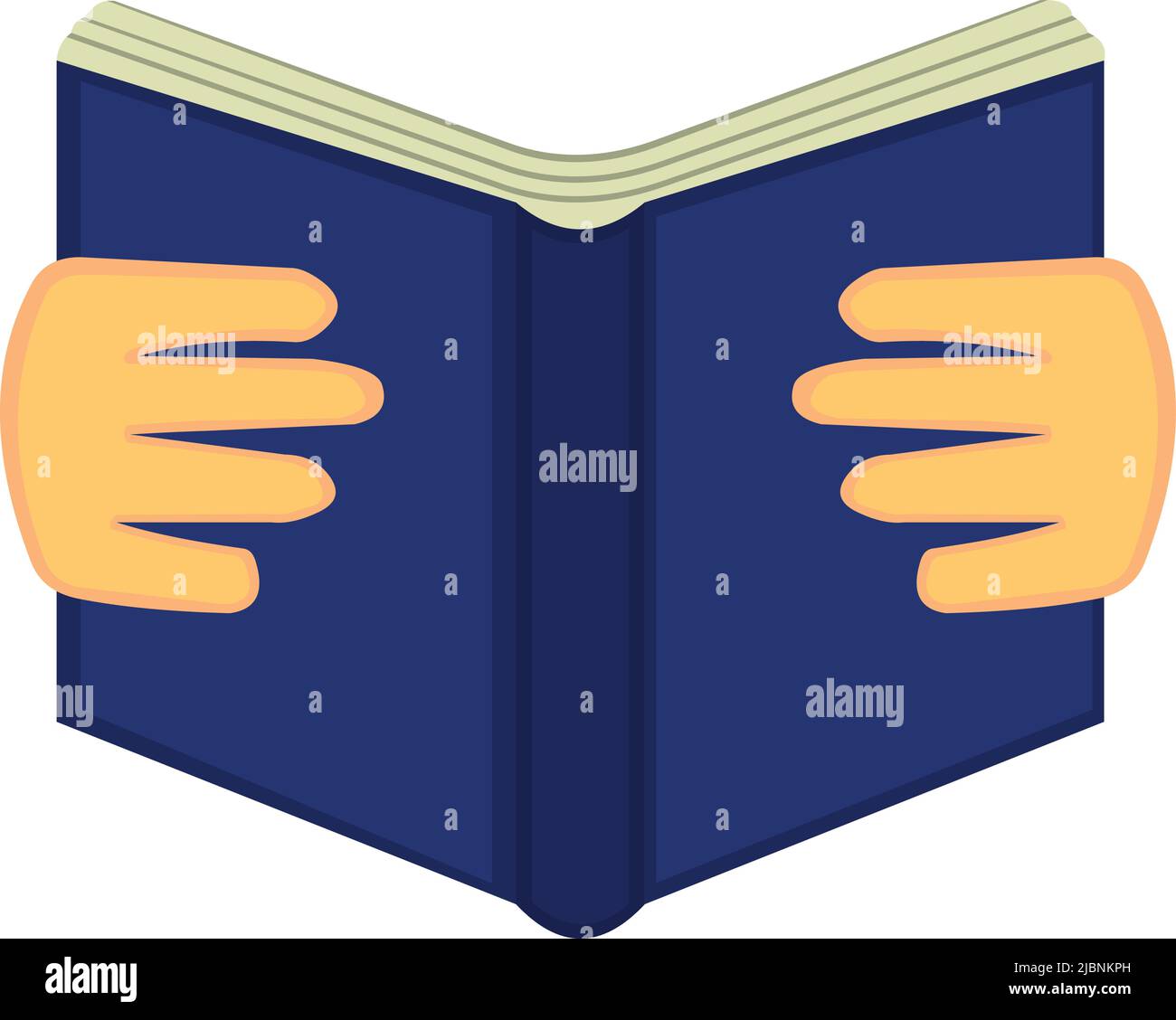 Vector illustration of hands holding a blue book Stock Vector Image ...
