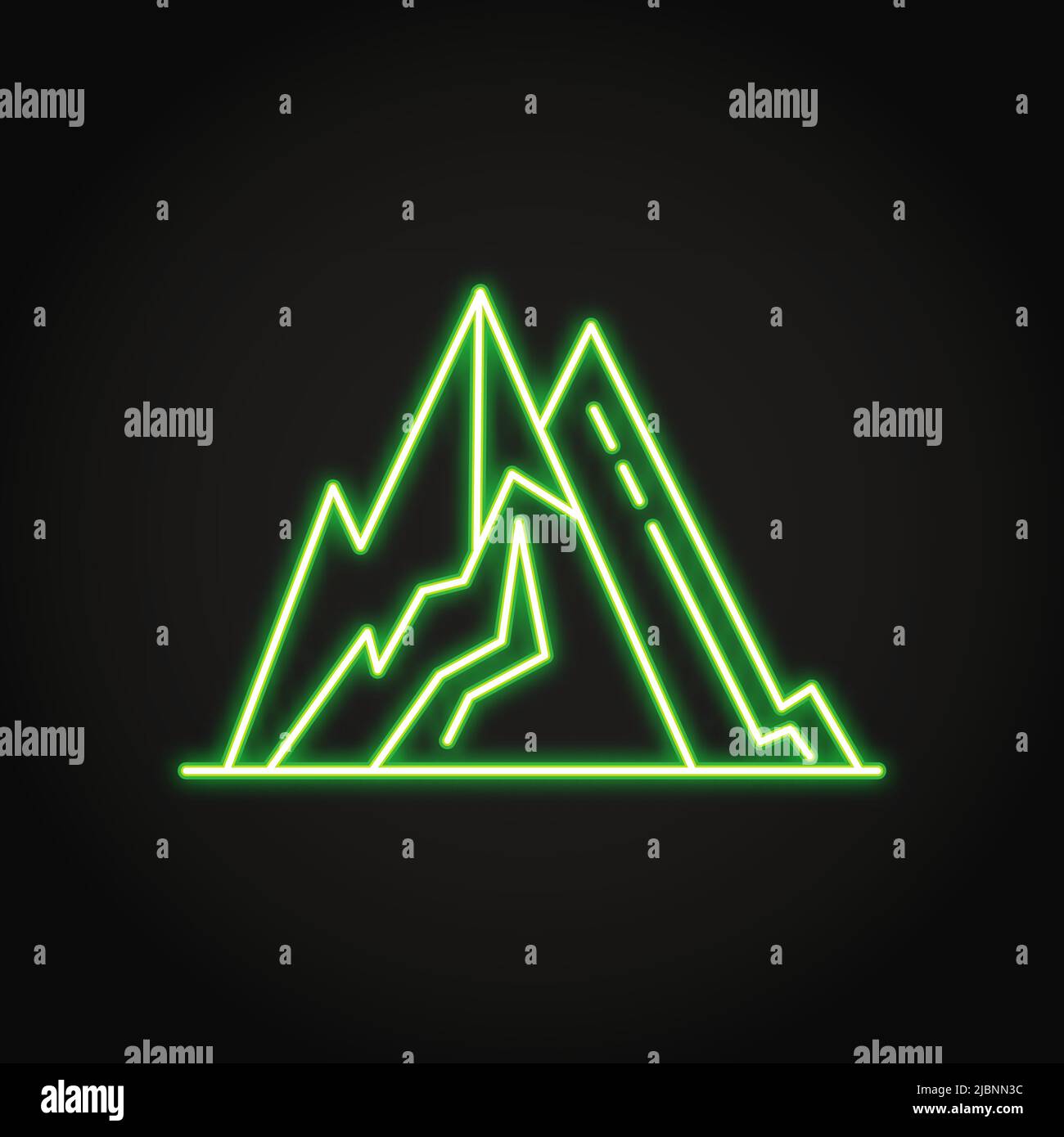 Hill icon in thin line style. Mountain symbol. Vector illustration ...