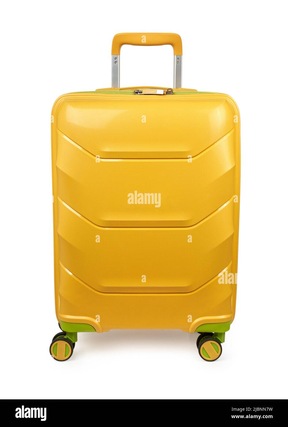 Yellow suitcase isolated on white background Stock Photo - Alamy