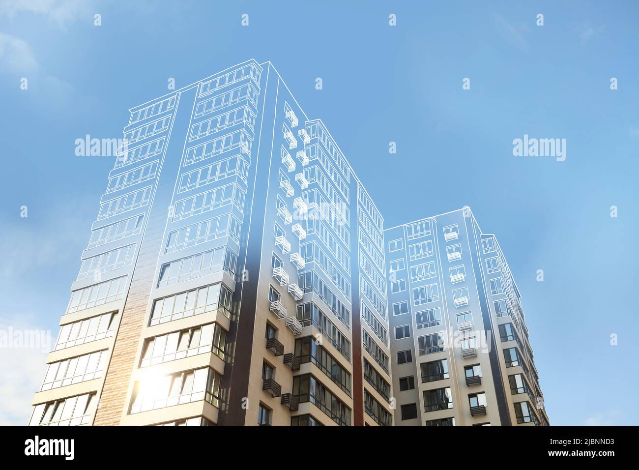 New project of modern residential building Stock Photo - Alamy