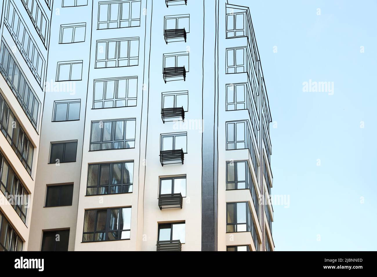 New project of modern residential building Stock Photo - Alamy
