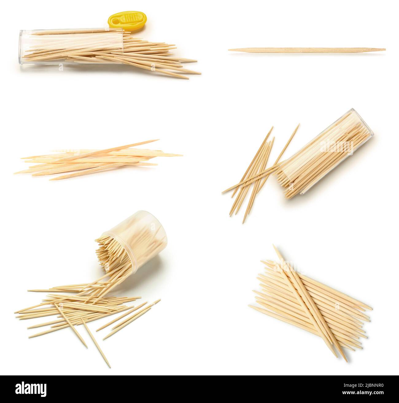 Set of wooden toothpicks on white background Stock Photo - Alamy