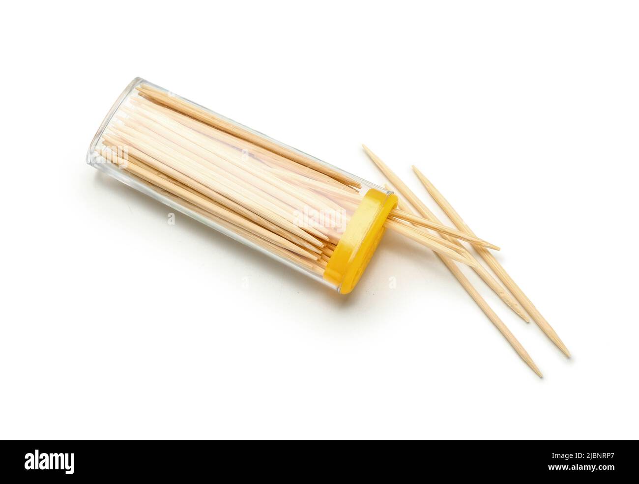 Box with toothpicks on white background Stock Photo - Alamy