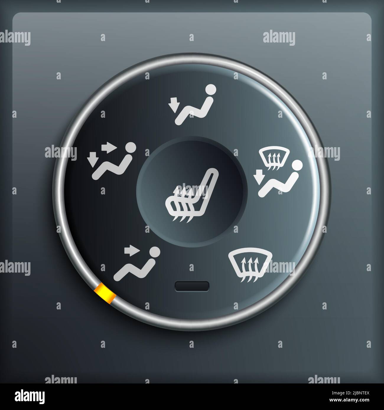 Control panel for the fan and heated seats in the car. Realistic ...