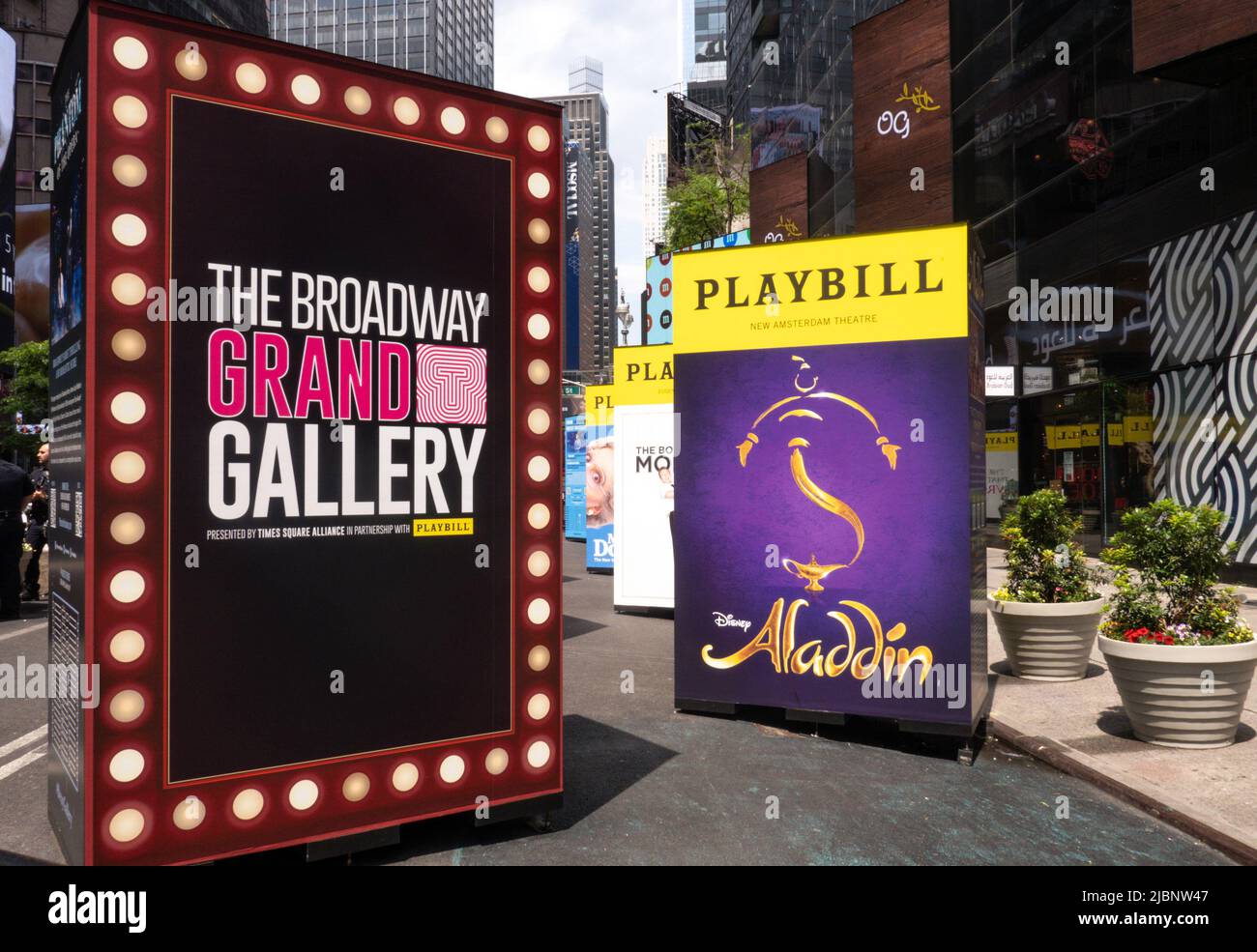 The Broadway Grand Gallery theatre playbill display in Times Square ...