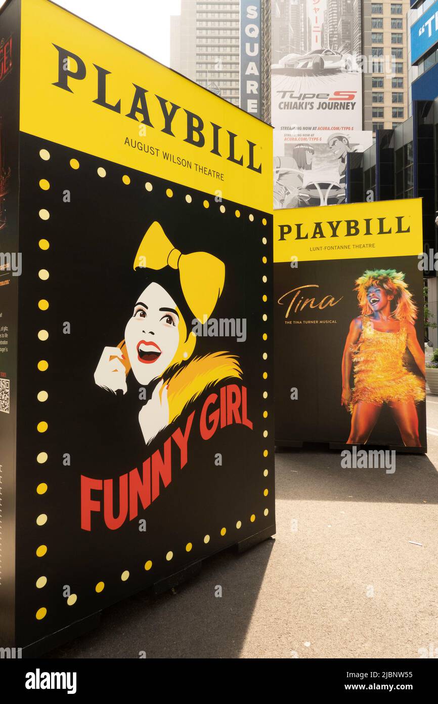 The Broadway Grand Gallery theatre playbill display in Times Square ...