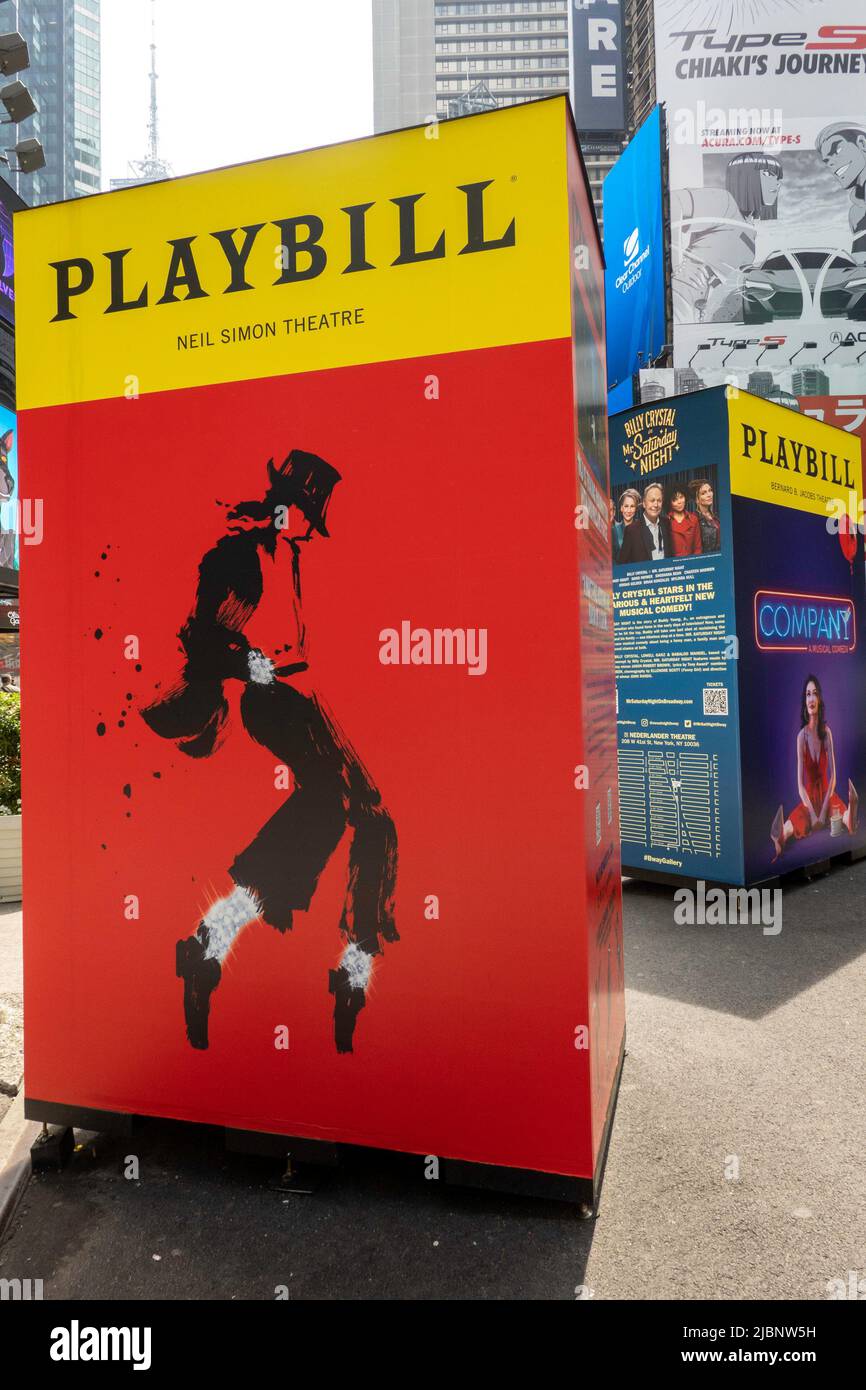 The Broadway Grand Gallery theatre playbill display in Times Square ...