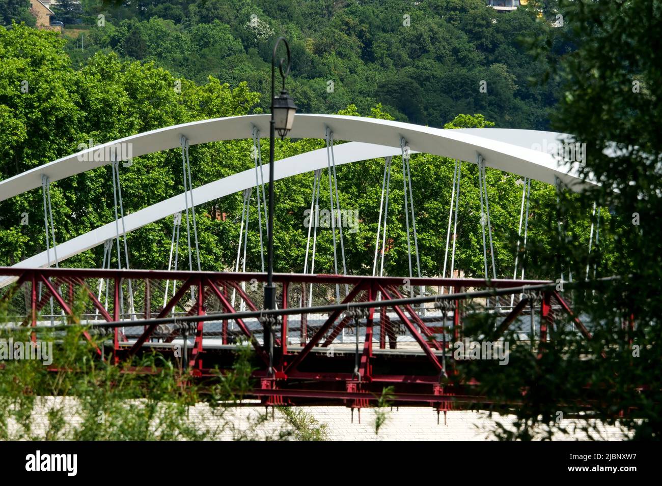 Mazaryck and Robert Schuman bridge, Vaise district, Lyon, Rhône ...