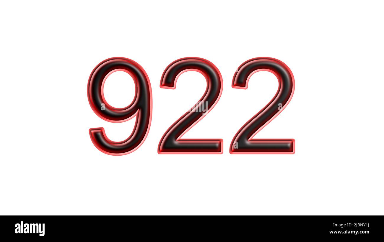 red 922 number 3d effect white background Stock Photo - Alamy