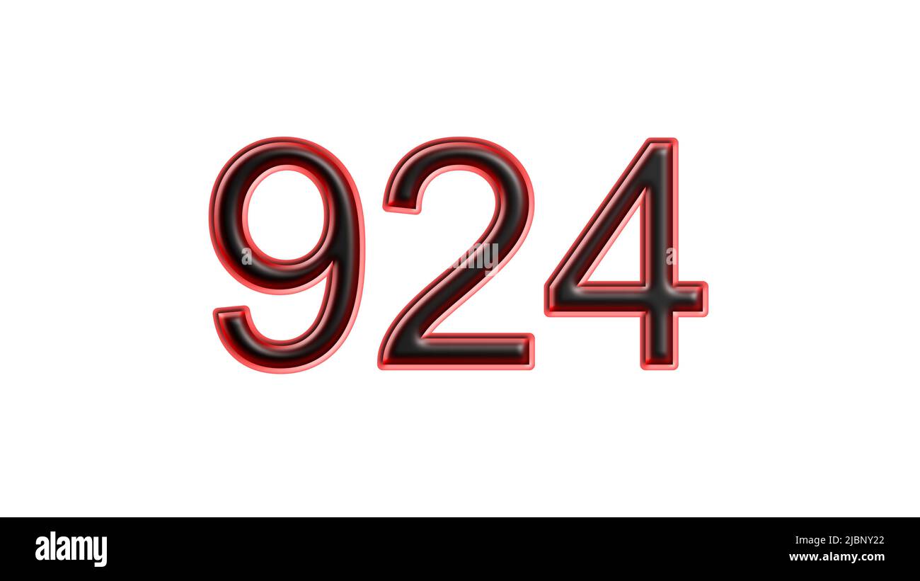 red 924 number 3d effect white background Stock Photo - Alamy