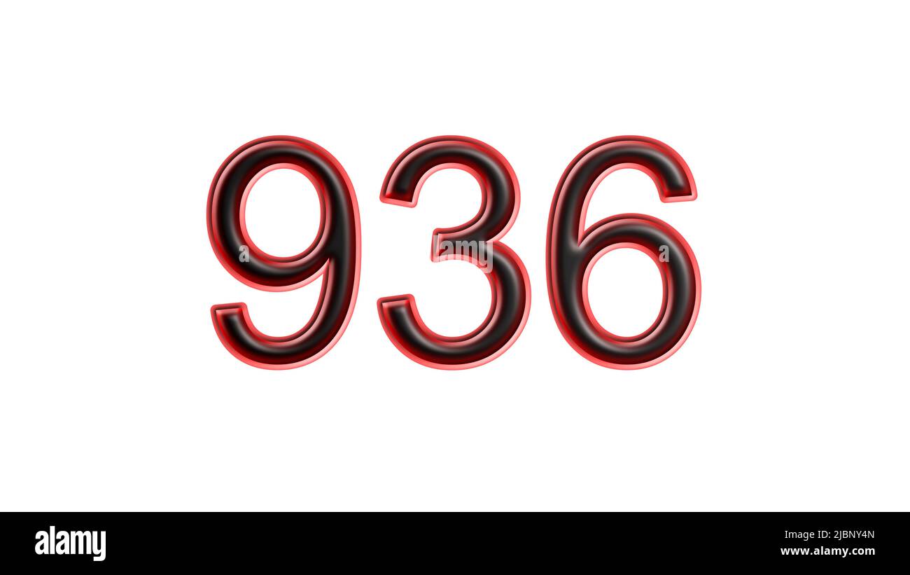 red 936 number 3d effect white background Stock Photo - Alamy
