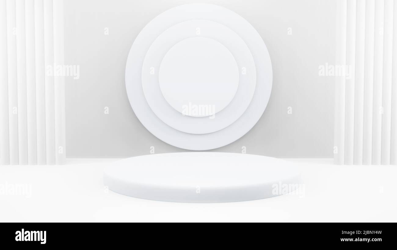 Podium in abstract white composition for product presentation, 3d ...