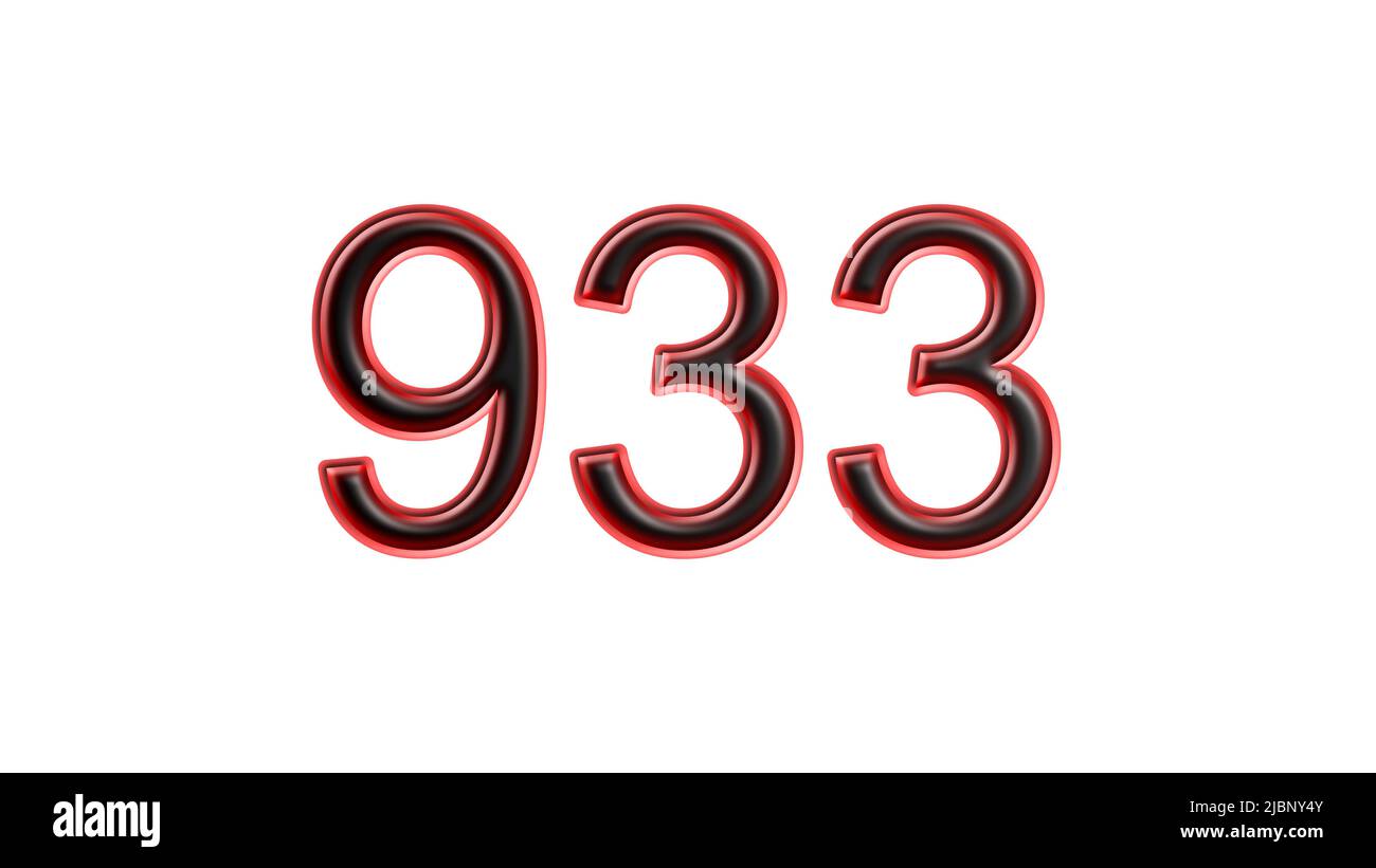 red 933 number 3d effect white background Stock Photo - Alamy