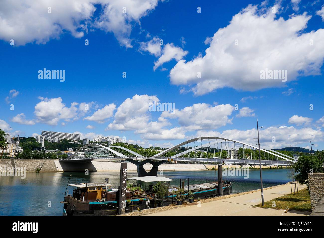 Schuman bridge, Vaise district, Lyon, Rhône department, AURA Region ...