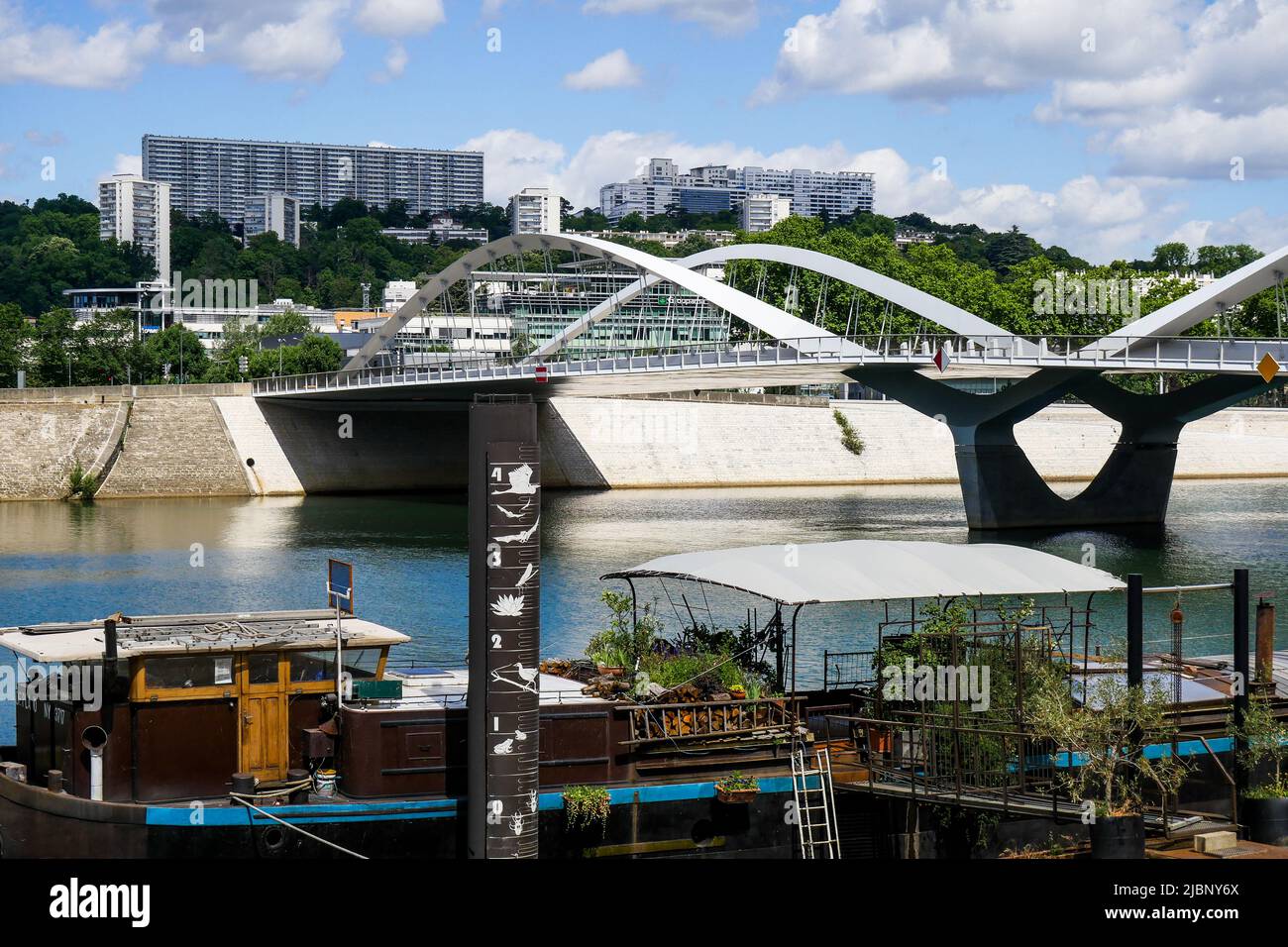 Schuman bridge, Vaise district, Lyon, Rhône department, AURA Region ...