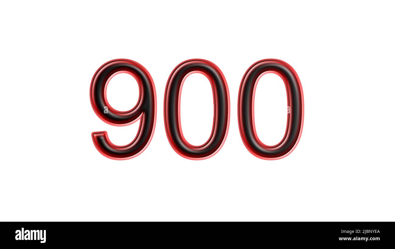 red 900 number 3d effect white background Stock Photo - Alamy