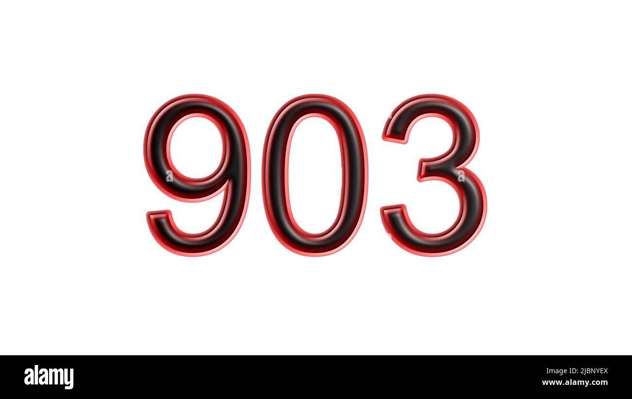 red 903 number 3d effect white background Stock Photo - Alamy