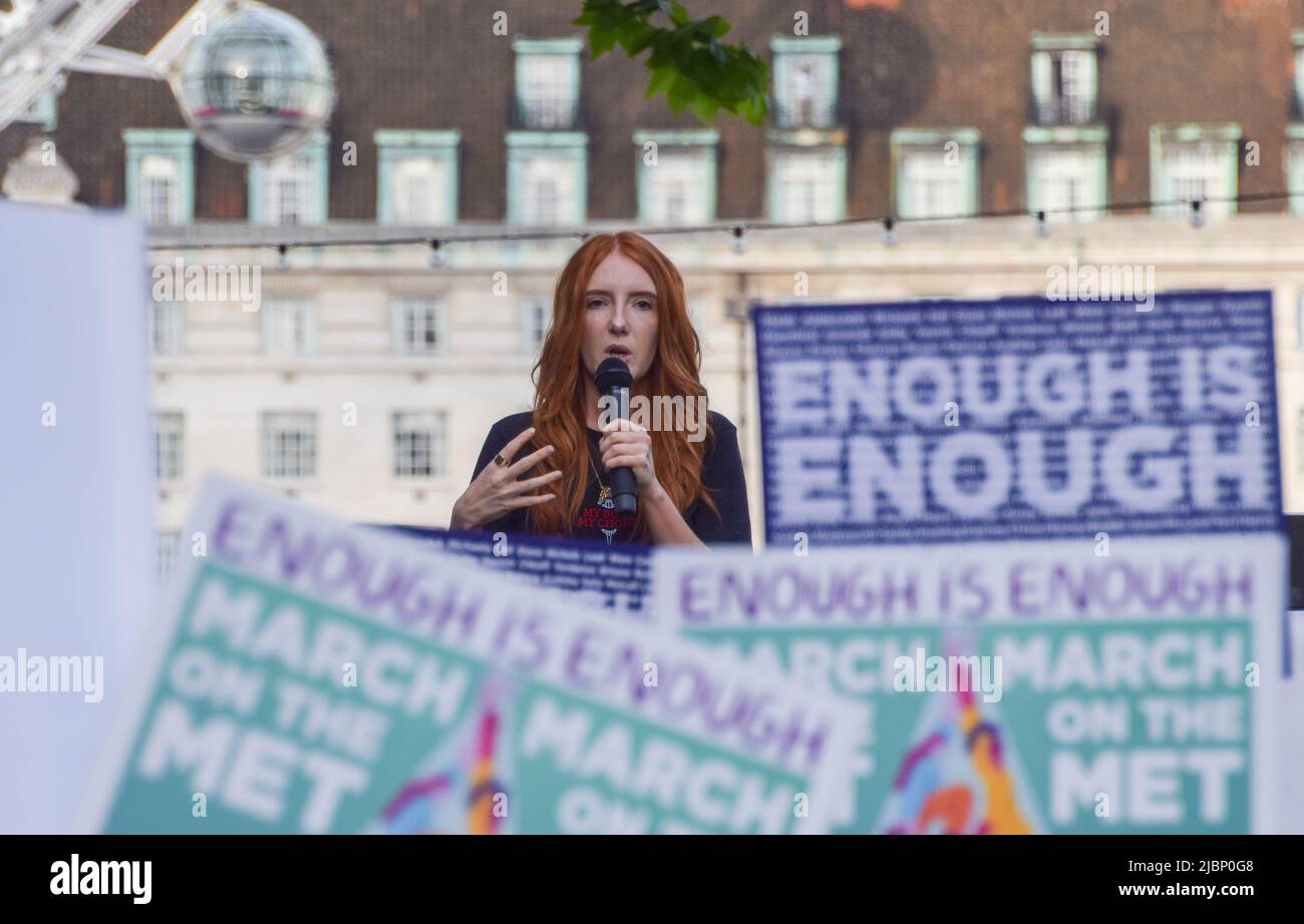 London, UK. 7th June 2022. Activist Patsy Stevenson, who was arrested ...