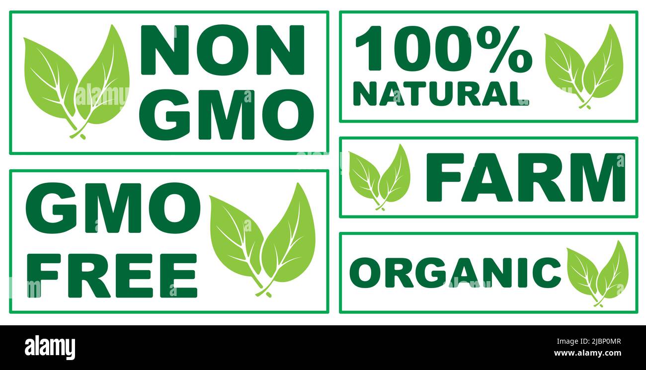 Genetically modified food label Stock Vector Images - Alamy