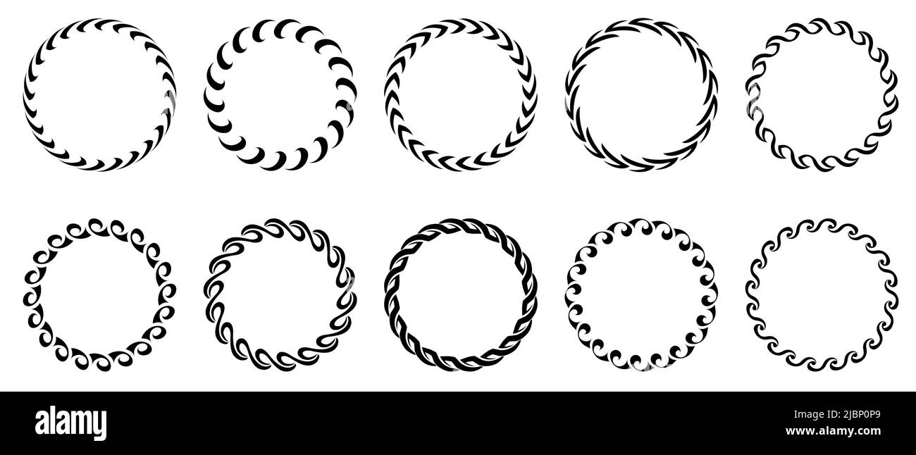 Set of ten elegant round frames for your design Stock Vector Image ...