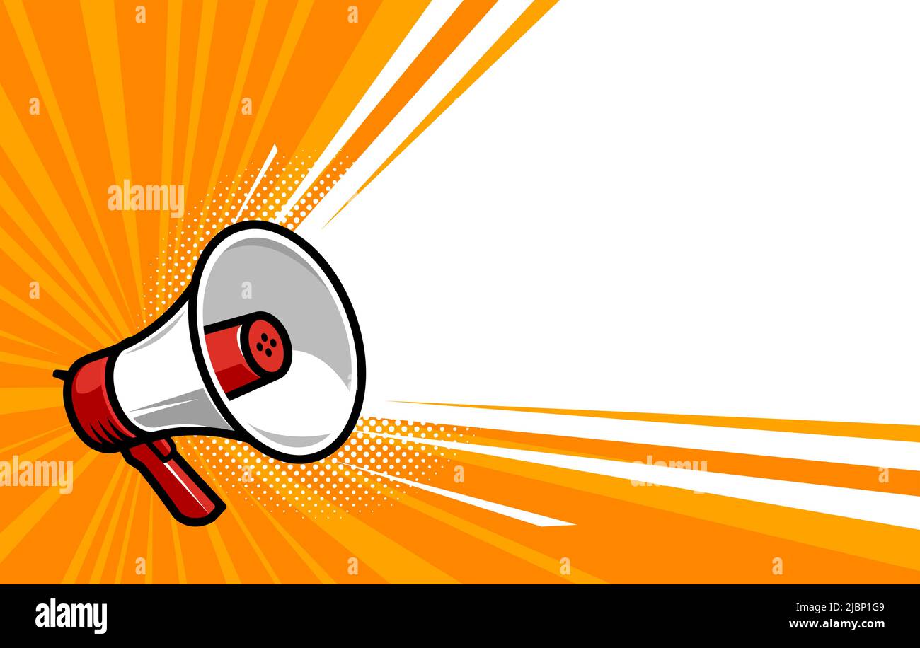 Megaphone, loudspeaker. Speaker, social media, advertising and ...