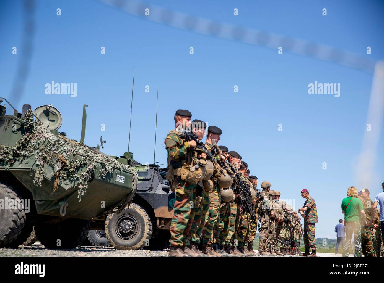 Cincu, Romania , 07 June 2022. The Belgian army detachment in Cincu ...