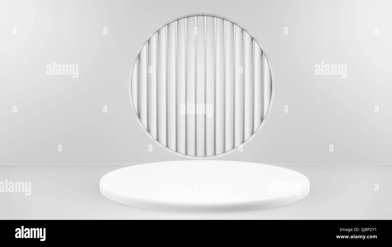 Podium in abstract white composition for product presentation, 3d ...