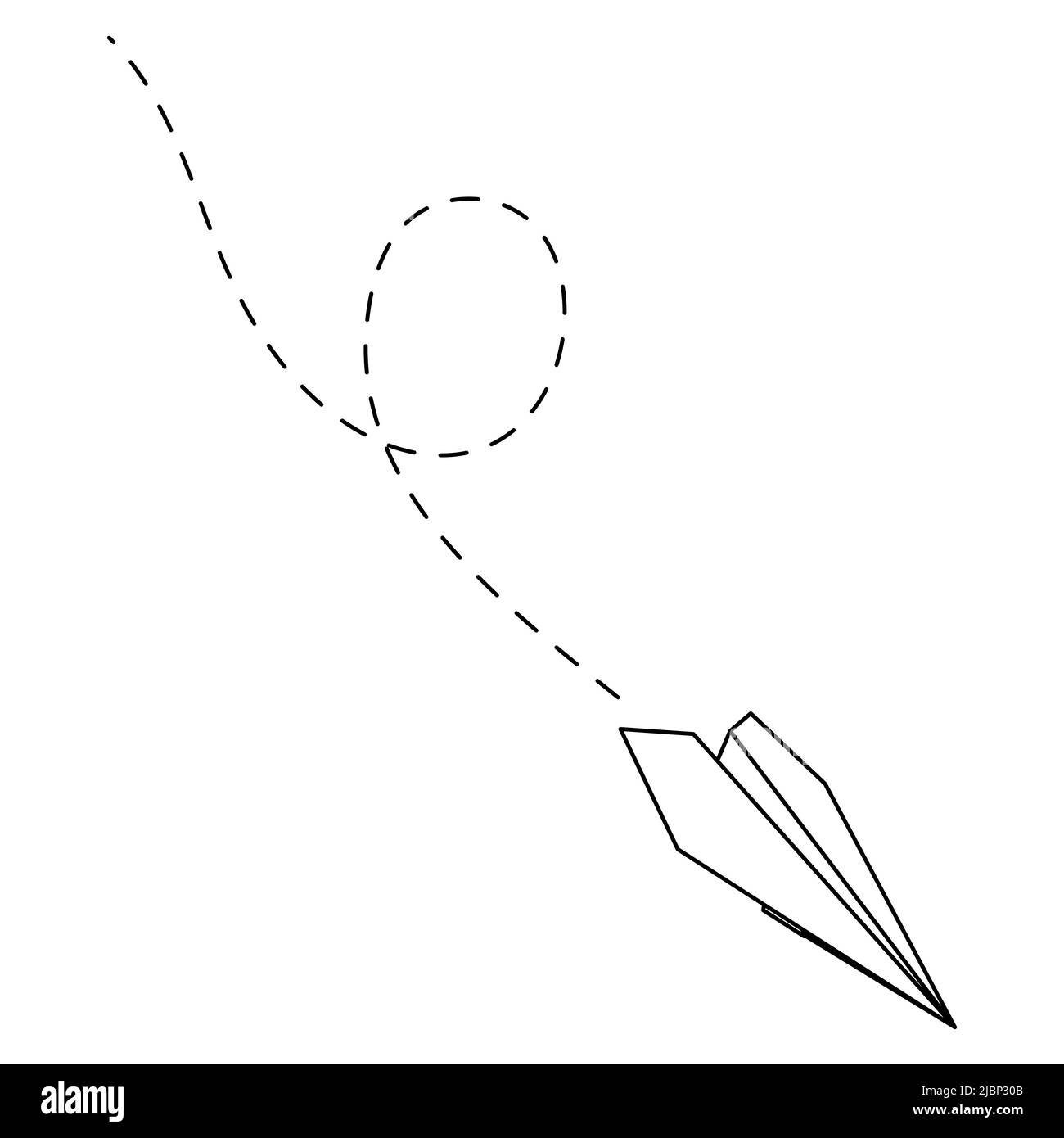 Vector illustration of paper plane icon. Outline simple craft paper ...