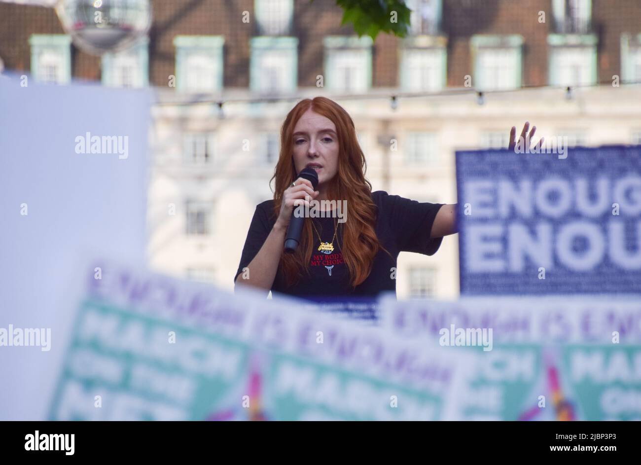 London, England, UK. 7th June, 2022. Activist PATSY STEVENSON, who was ...