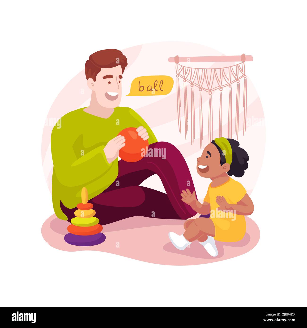 Learning to understand words isolated cartoon vector illustration Stock ...