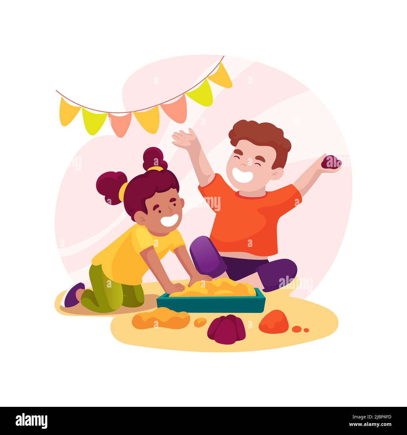 Touching textures isolated cartoon vector illustration Stock Vector ...