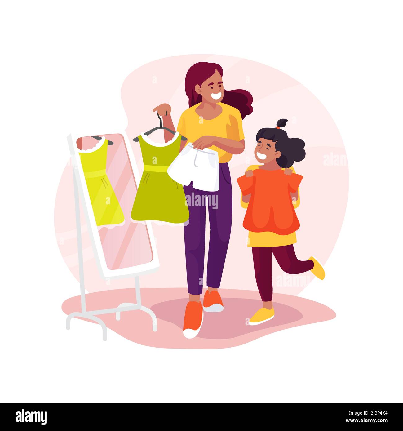 Buying kids clothes isolated cartoon vector illustration Stock Vector ...