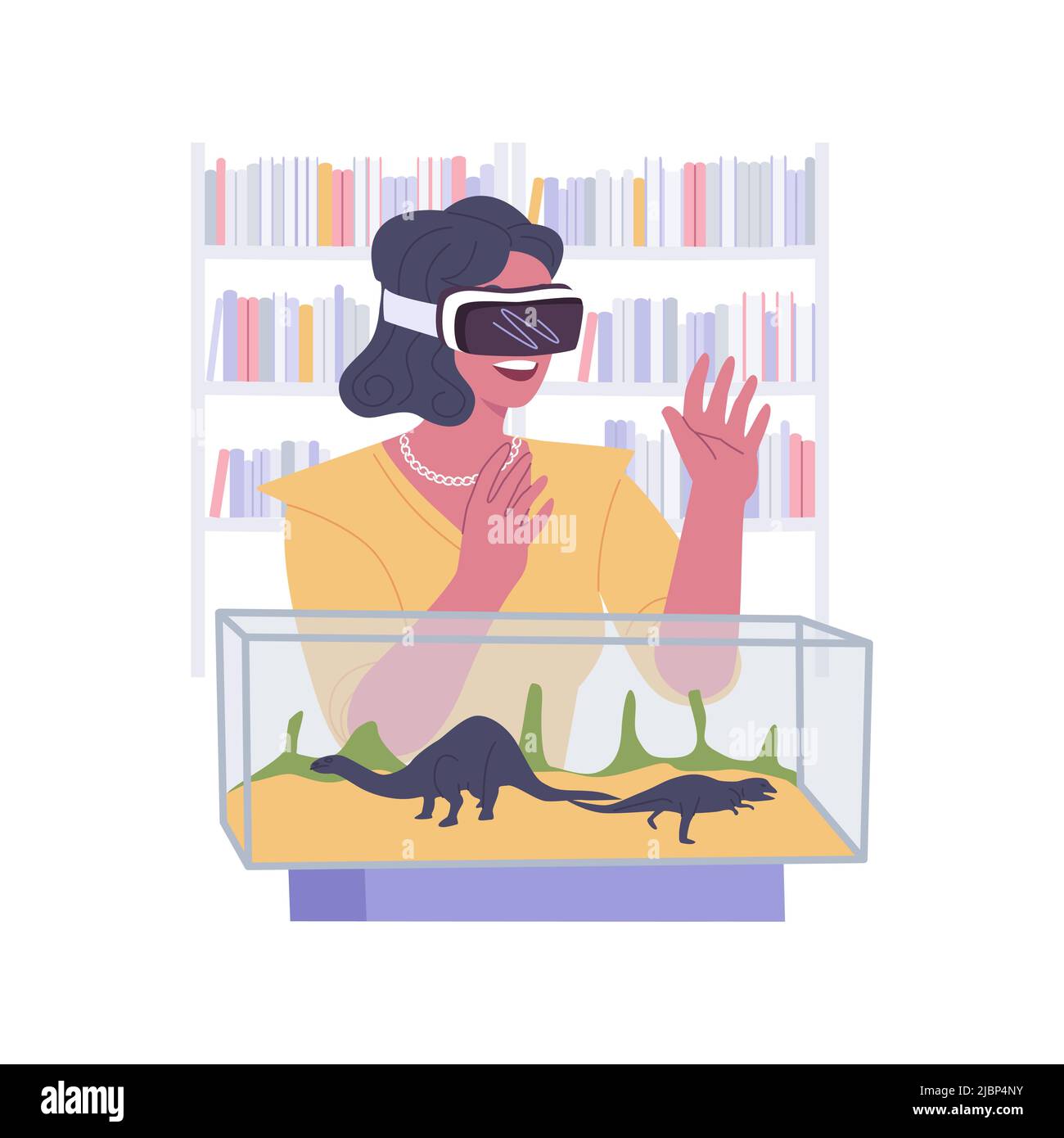 Virtual museum visit isolated cartoon vector illustrations Stock Vector ...