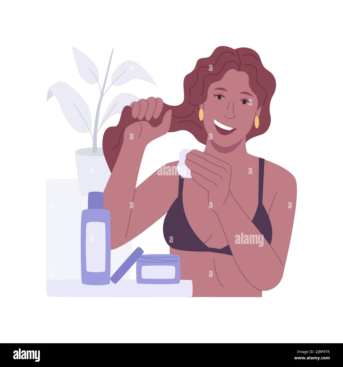 Hair care product isolated cartoon vector illustrations Stock Vector ...