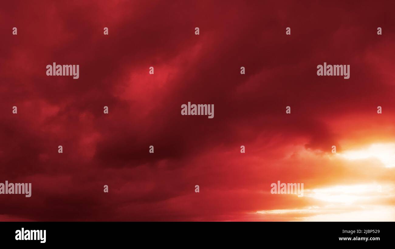 red and golden romantic sunset clouds background - abstract 3D ...