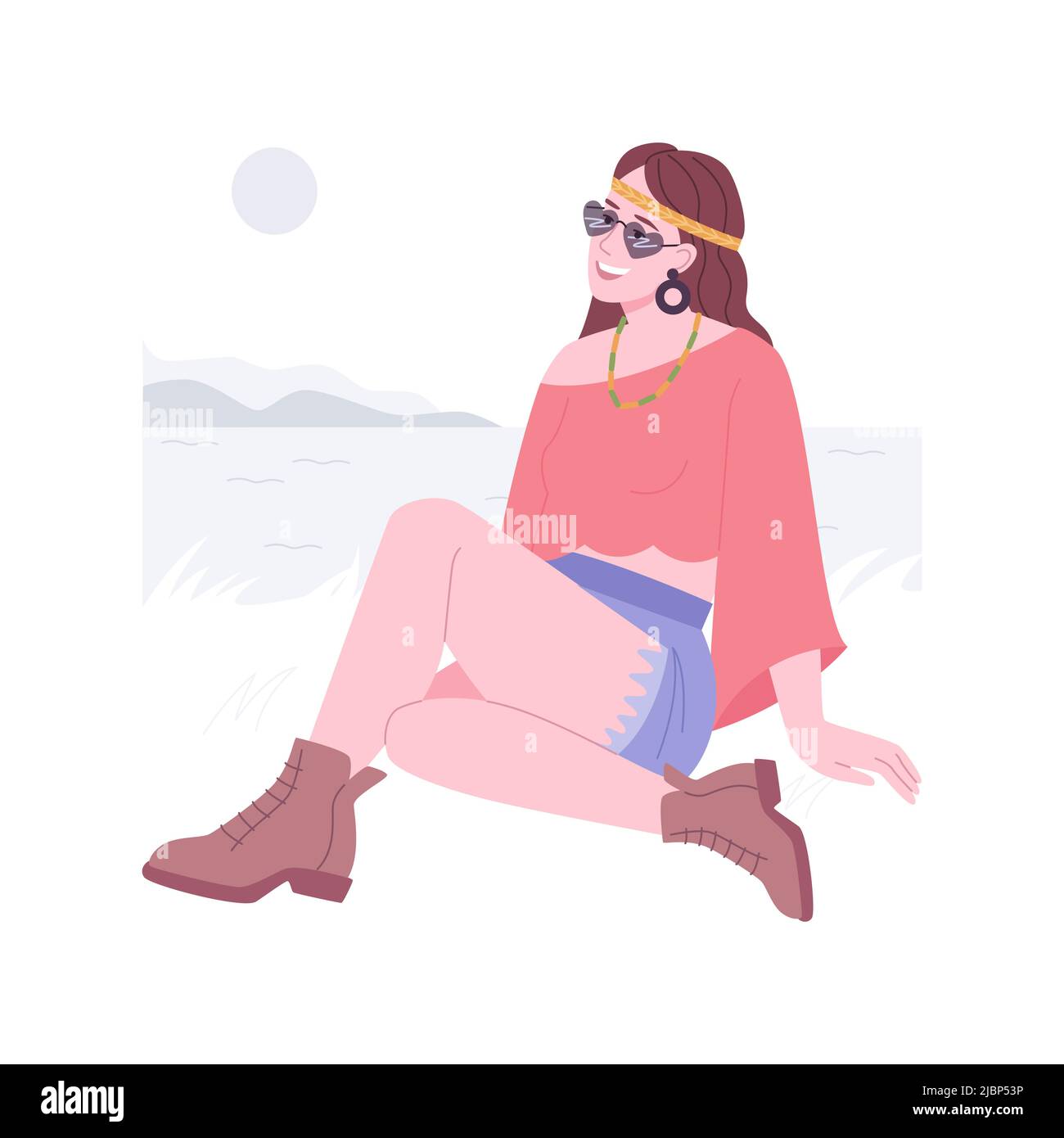 Boho style isolated cartoon vector illustrations Stock Vector Image ...
