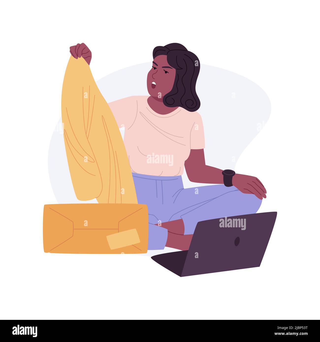 Disappointed with purchase isolated cartoon vector illustrations Stock ...