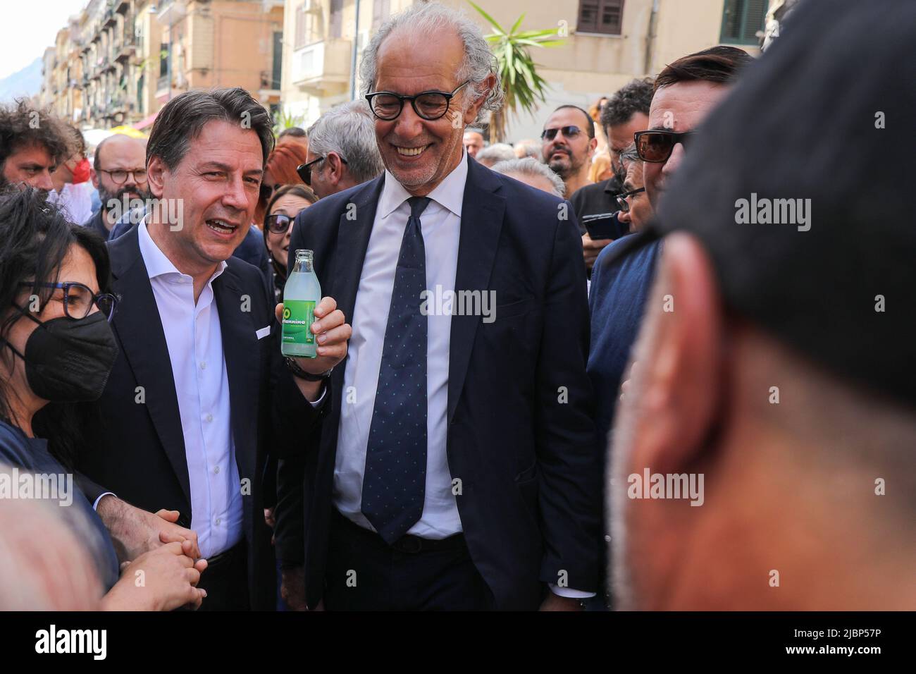 Palermo, Italy. 07th June, 2022. Giuseppe Conte, President of the M5S ...